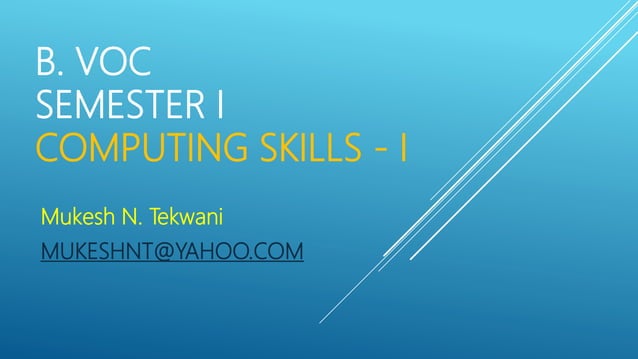 B Voc Sem1-Session 1-Introduction to Computers | PPSX