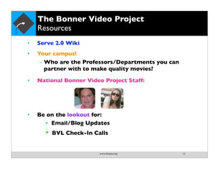 Bonner Video Project Introduction | PPT