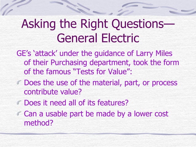 Purchasing & Value Analysis | PPTX