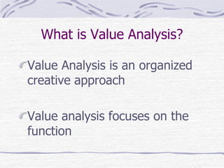 Purchasing & Value Analysis | PPTX