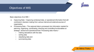 BVRM 402 unit 1 Information Management System | PPT