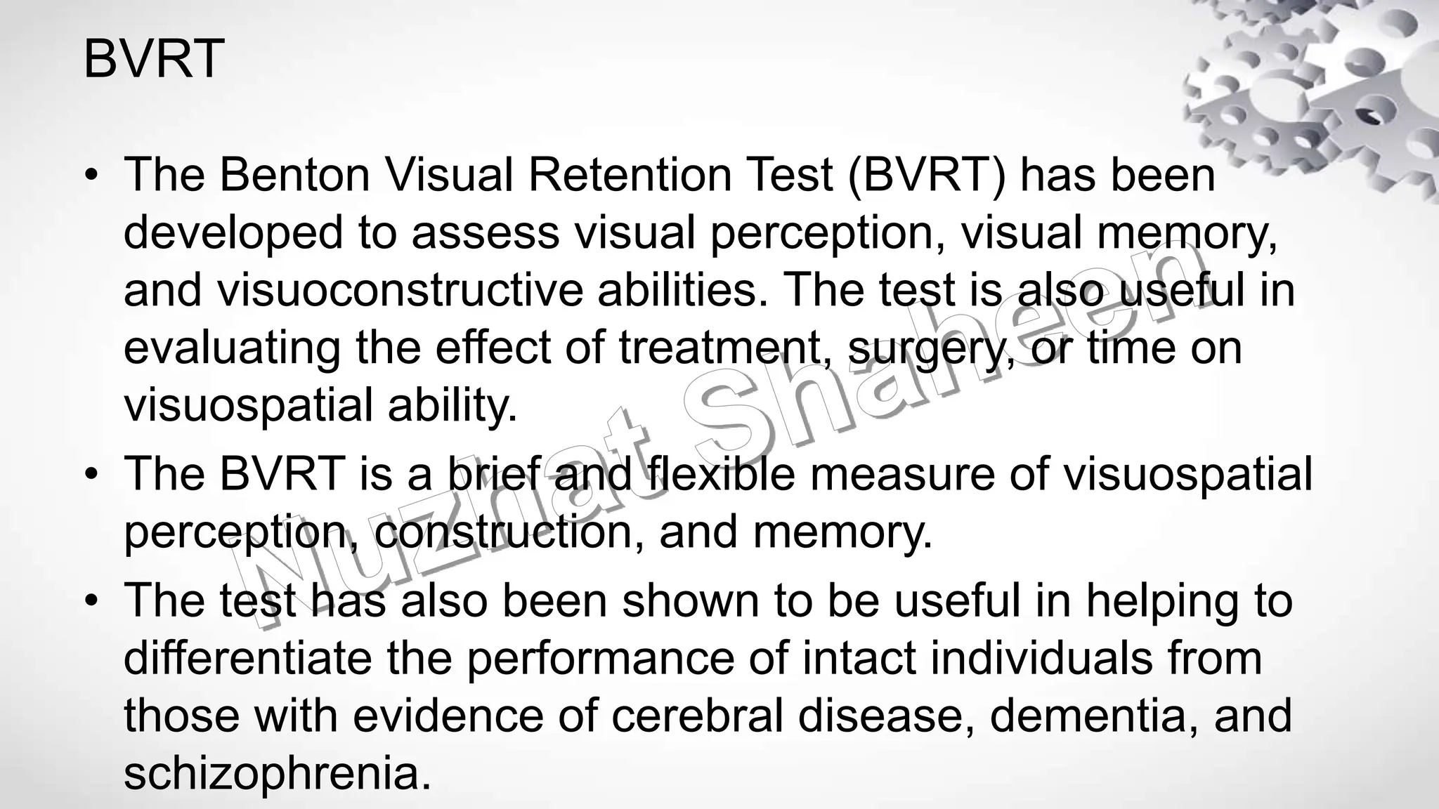 Benton Visual Retention Test BVRT Scoring of BVRT and Interpretations ...
