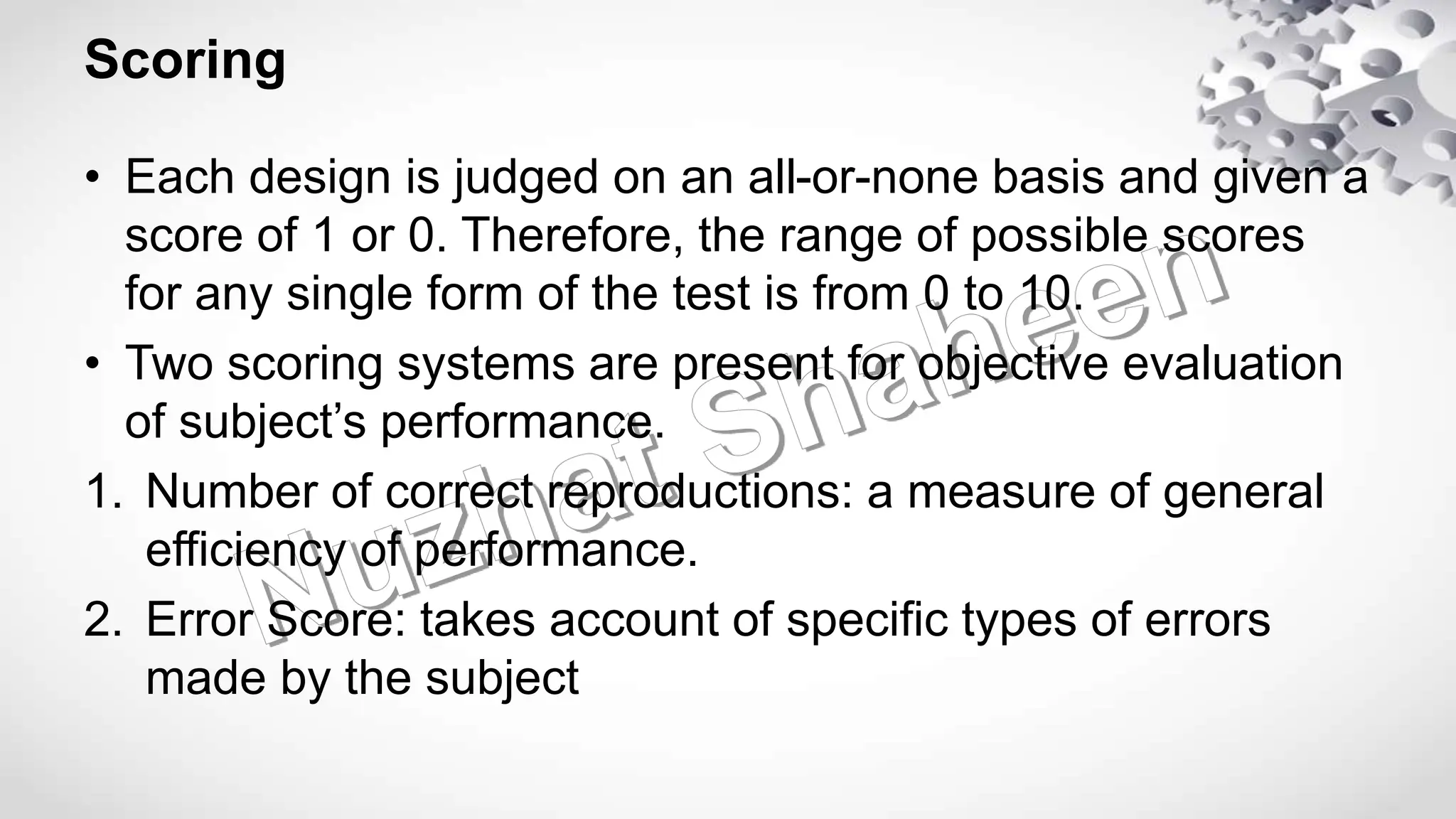 Benton Visual Retention Test BVRT Scoring of BVRT and Interpretations ...