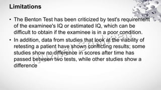 Benton Visual Retention Test BVRT Scoring of BVRT and Interpretations ...