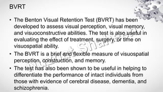 Benton Visual Retention Test BVRT Scoring of BVRT and Interpretations ...