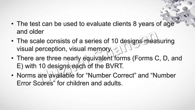 Benton Visual Retention Test BVRT Scoring of BVRT and Interpretations ...