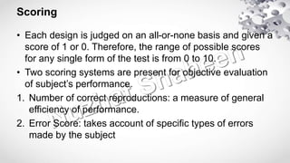 Benton Visual Retention Test BVRT Scoring of BVRT and Interpretations ...