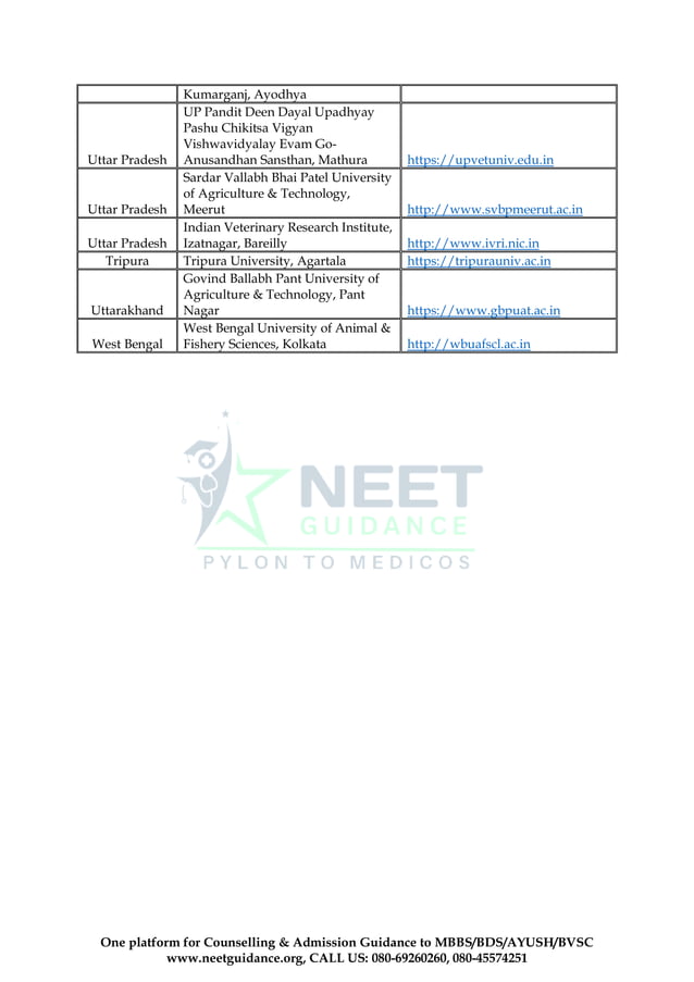 BVSC COUNSELLING STATE AUTHORITY NAME | PDF