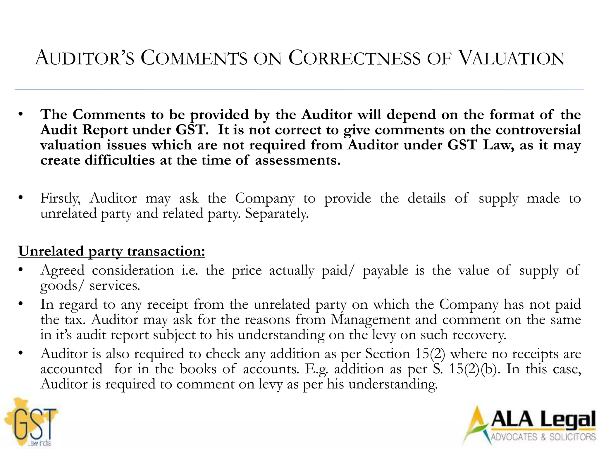 GST AUDIT and its Impact on Statutory Audit/Tax Audit | PPT