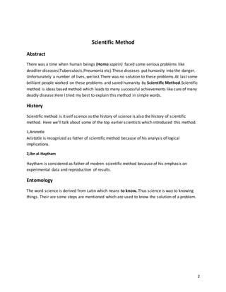 Scientific Method | DOC | Nutrition | Healthy Living