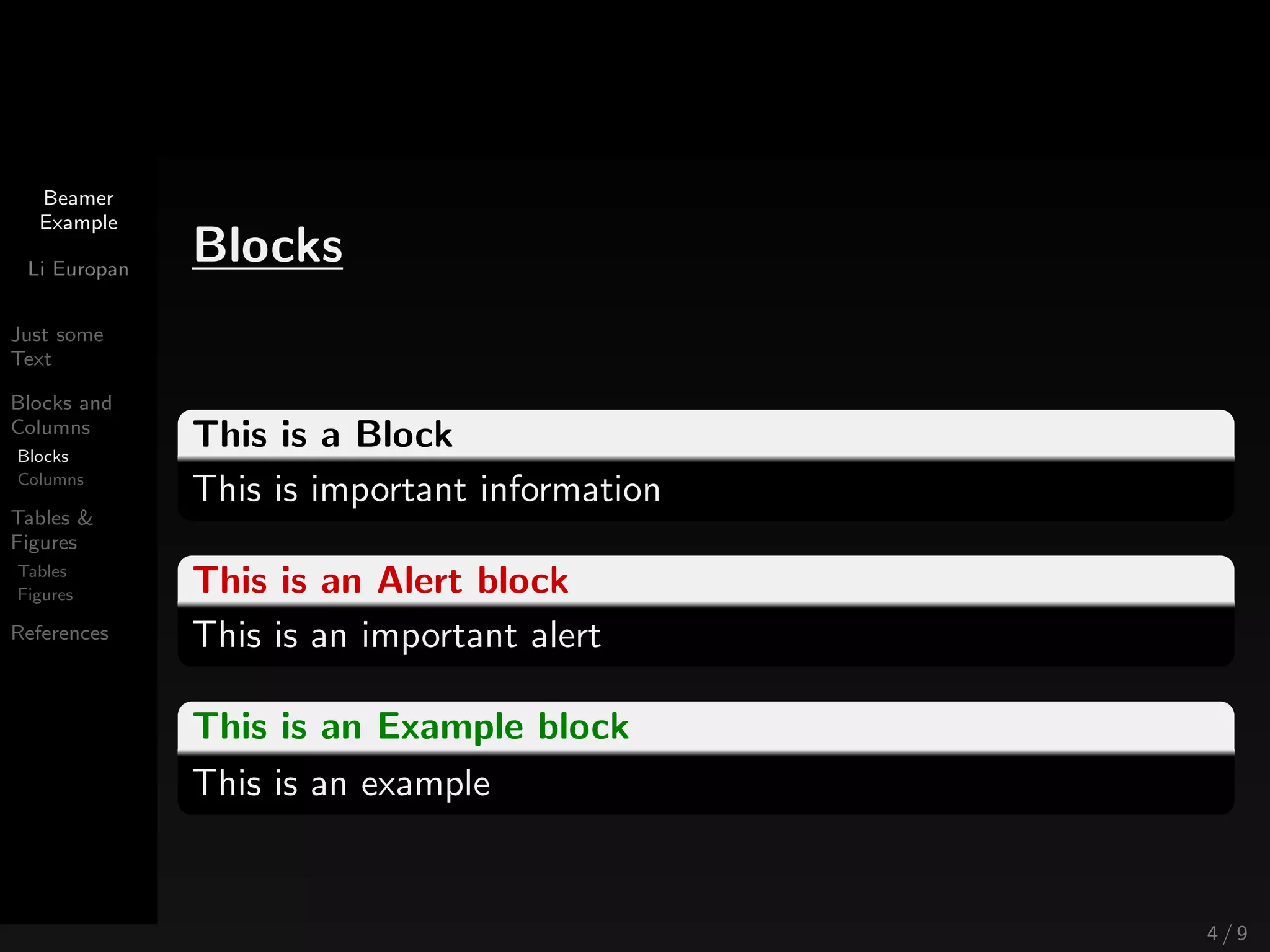 Black and White Beamer | PDF