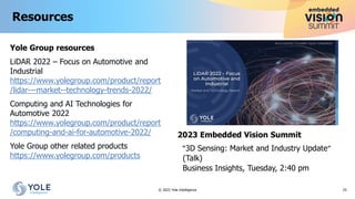 “LiDAR Technologies and Markets: What’s Changing?,” a Presentation from the Yole Group | PDF