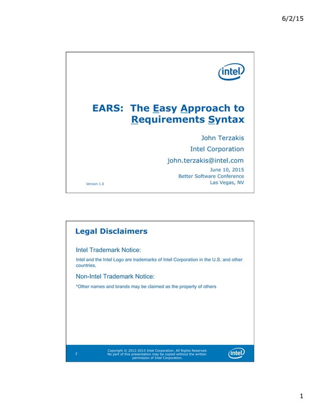 EARS: The Easy Approach to Requirements Syntax | PDF