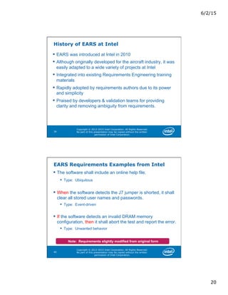 EARS: The Easy Approach to Requirements Syntax | PDF