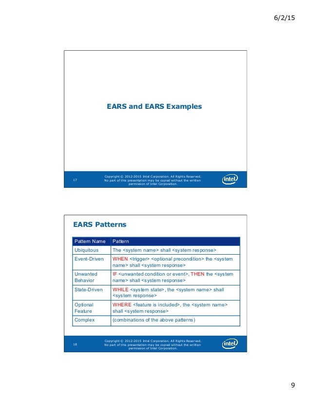EARS The Easy Approach To Requirements Syntax EARS The Easy Approach To Requirements Syntax