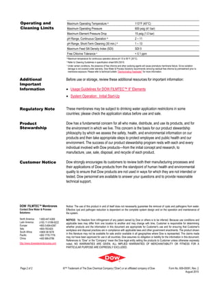 Bw 30 400 DOW Membrane Catalogue | PDF