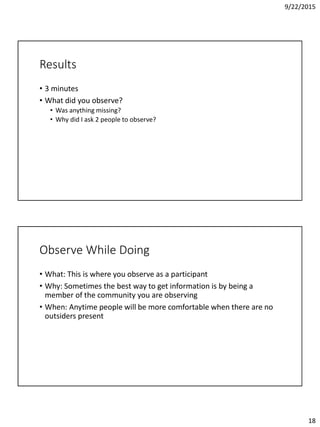 Observation: The Key to a Great User Experience | PDF