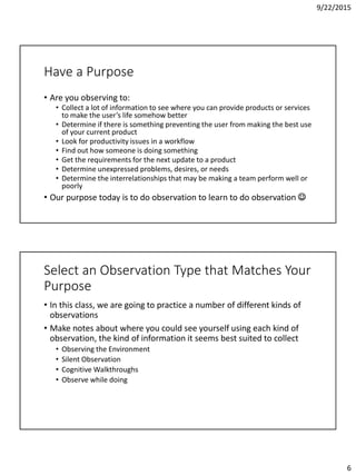 Observation: The Key to a Great User Experience | PDF