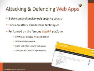 this is about bwapp. the vulerable site used for testing | PPT
