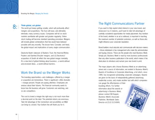 Branding the Merger, Merging the Brands | PDF | Mergers and ...