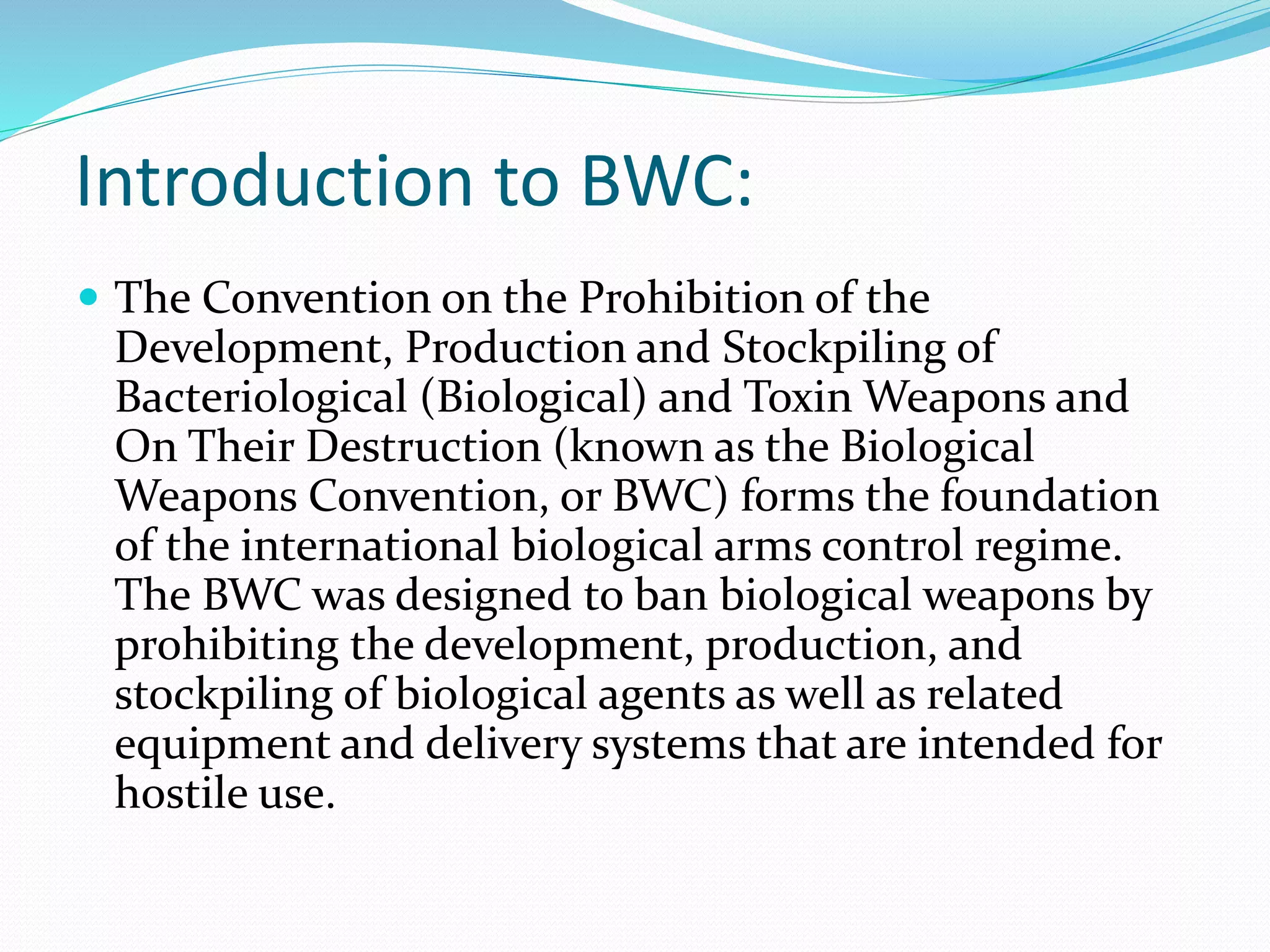 biological weapon convention, | PPTX