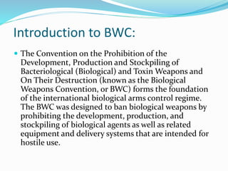 biological weapon convention, | PPTX