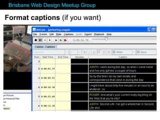 WCAG 2 and Multi-media - transcript, caption, translate | PPT