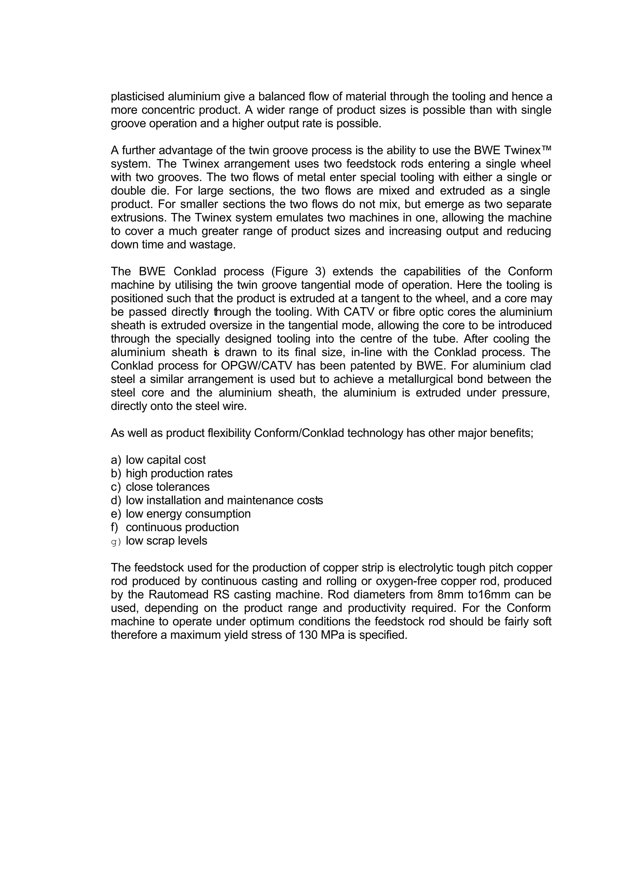 BWE conform process (Continuous Rotary Extrusion) | PDF