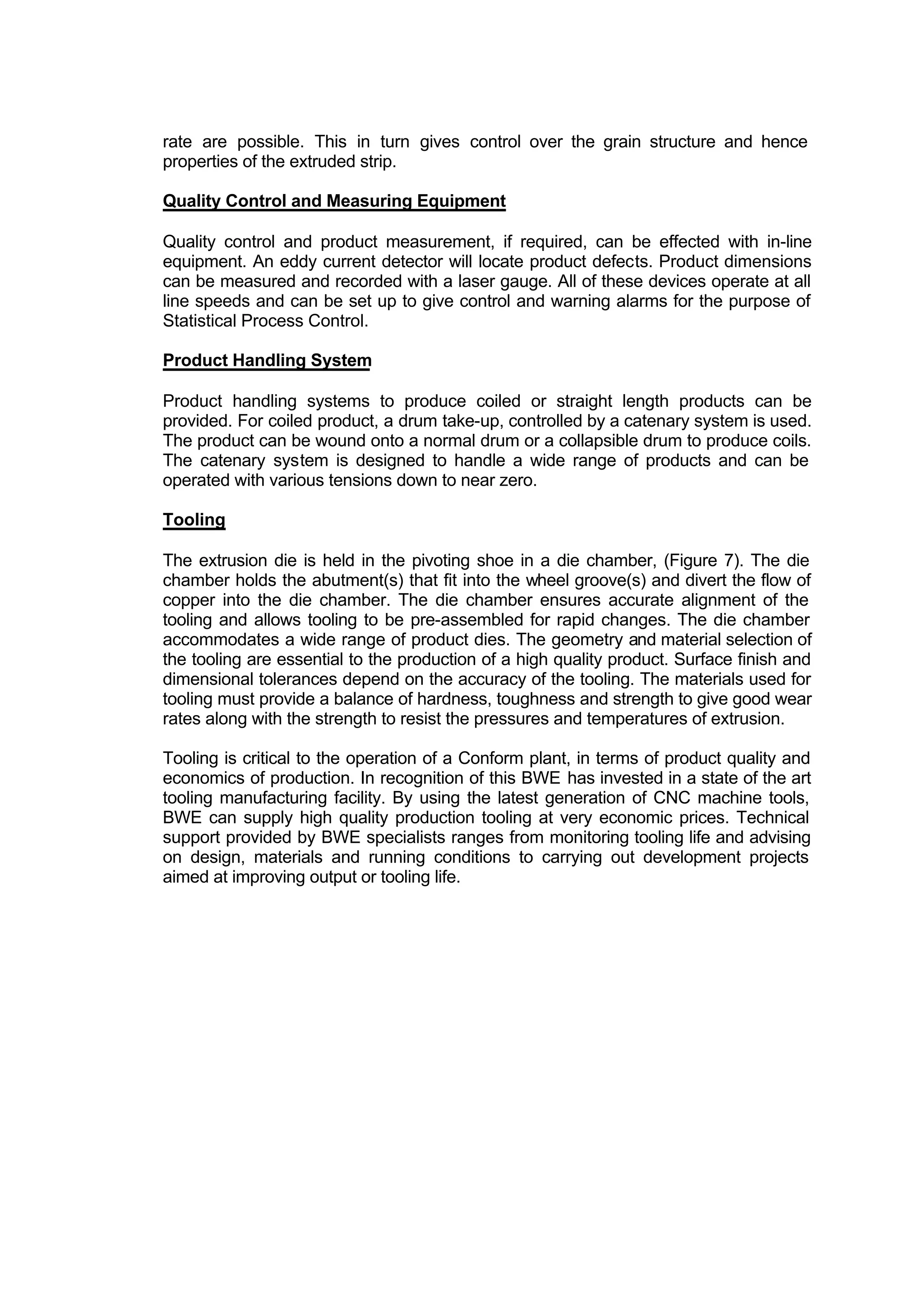 BWE conform process (Continuous Rotary Extrusion) | PDF
