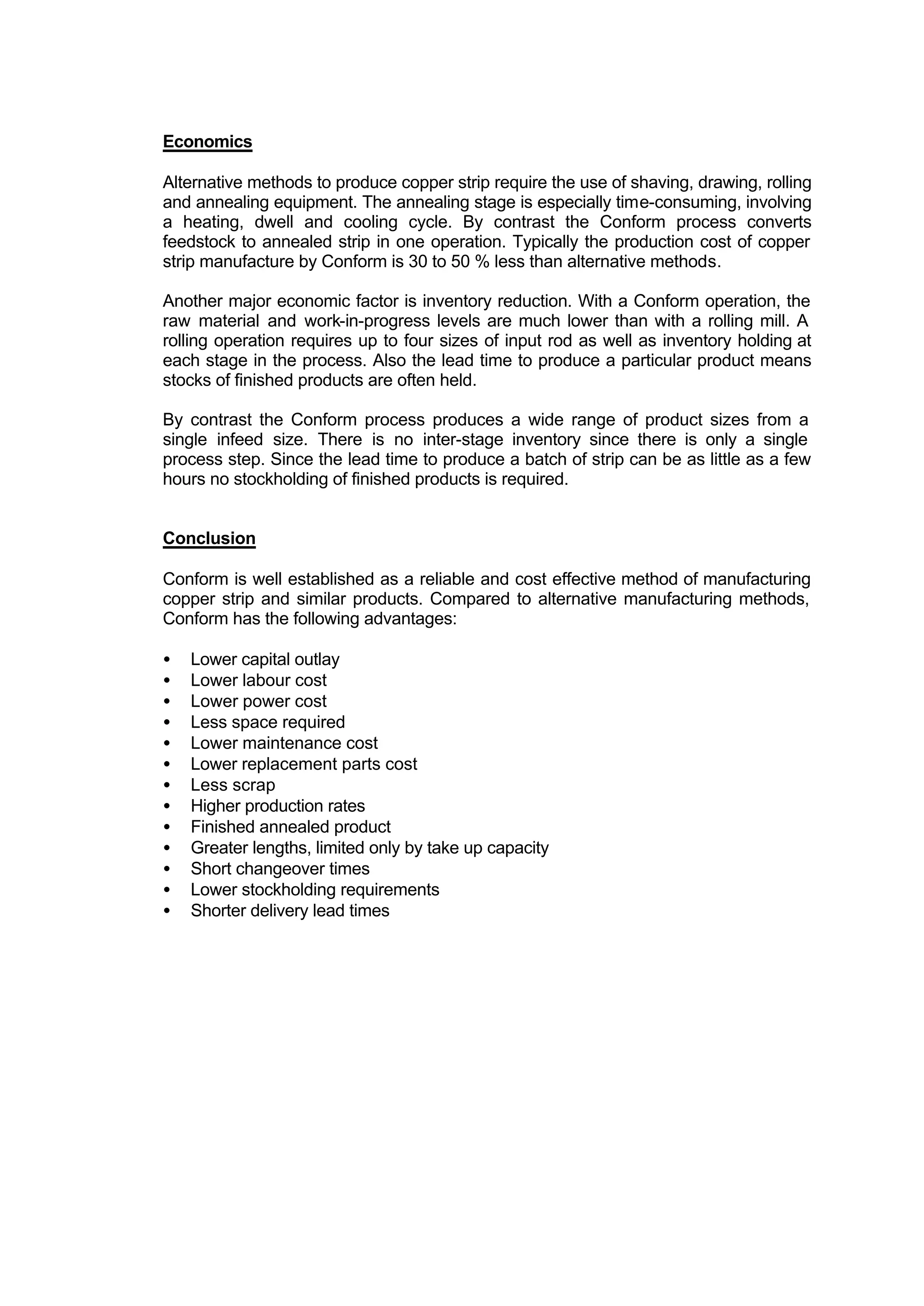 BWE conform process (Continuous Rotary Extrusion) | PDF