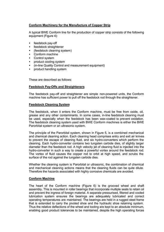 BWE conform process (Continuous Rotary Extrusion) | PDF