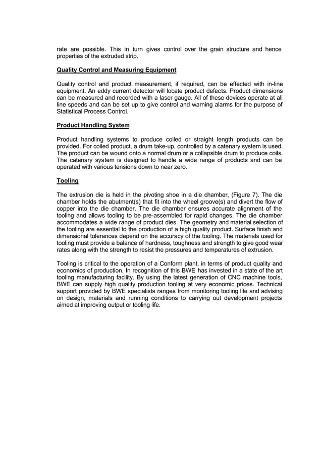 BWE conform process (Continuous Rotary Extrusion) | PDF