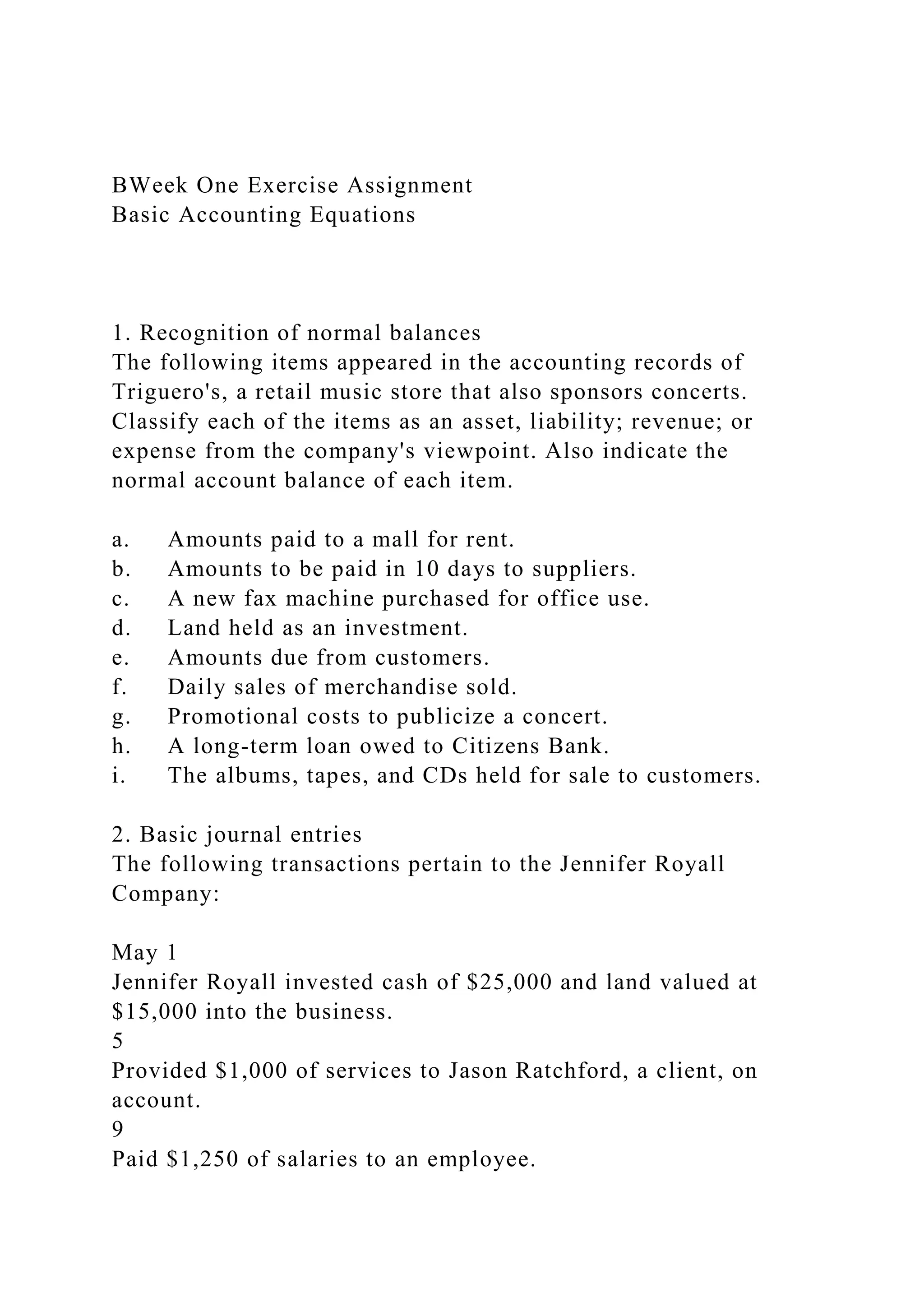 BWeek One Exercise AssignmentBasic Accounting Equations1.docx