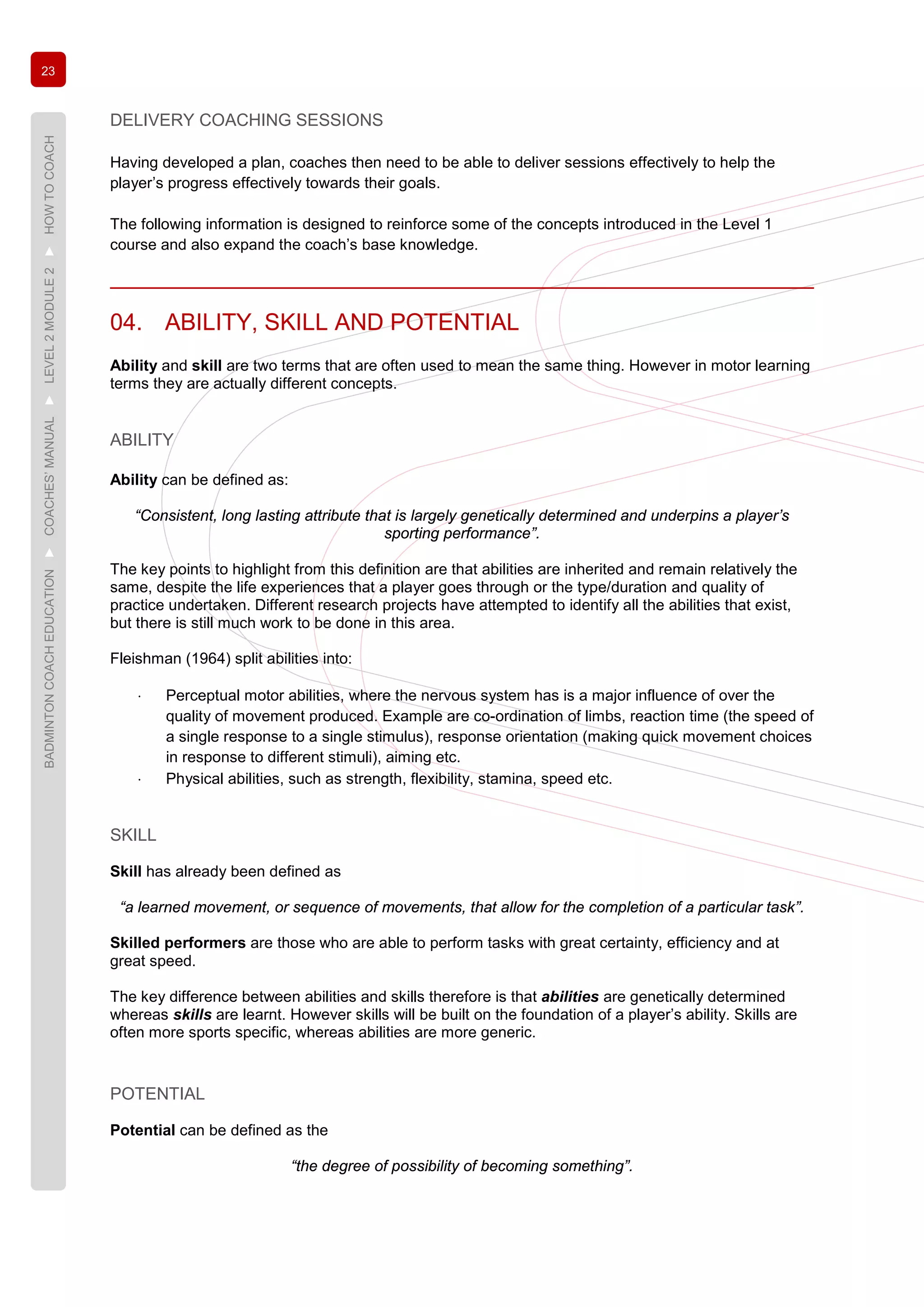 Bwf coaches manual level 2 | PDF