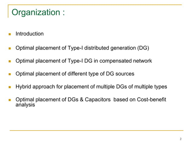 Distributed generation placement | PPT | Power and Energy Industry | Industries