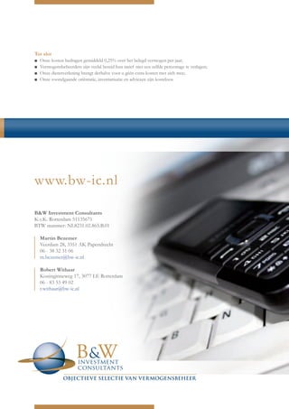 Brochure B&W Investment Consultants | PDF