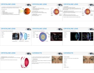 Ocular Disease 2 CATARACT & Crystalline Lens | PDF