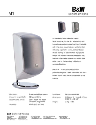 Bw m1 fiche produit | PDF | Musical Instruments | Hobbies & Interests