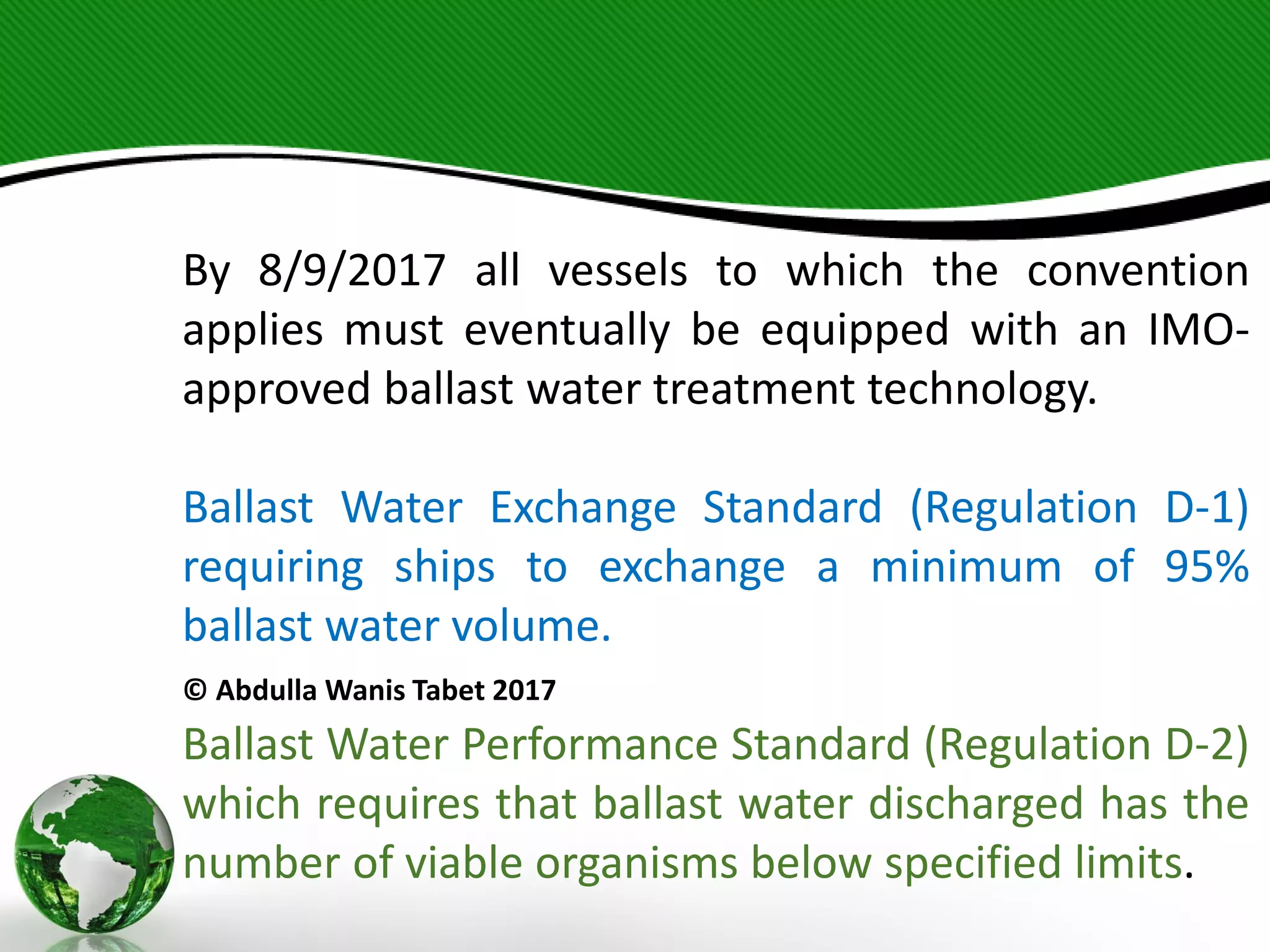 IMO's Ballast Water Management Convention 2004 | PPT
