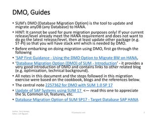 BW Migration to HANA Part 2 - SUM DMO Tool for SAP Upgrade & Migration | PDF