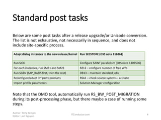 BW Migration to HANA Part 3 - Post-processing on the Migrated System | PDF