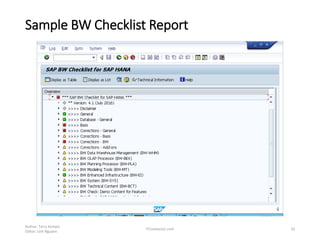 BW Migration to HANA Part1 - Preparation in BW System | PDF