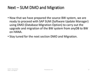 BW Migration to HANA Part1 - Preparation in BW System | PDF