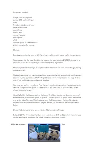 Modifications Recipe Assignment | DOCX