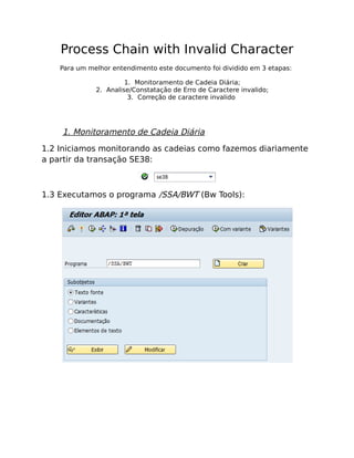 [SAP BW] Process Chain with Invalid Character | PDF