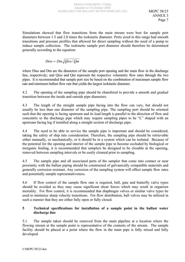 Bwm sampling guidelines | PDF