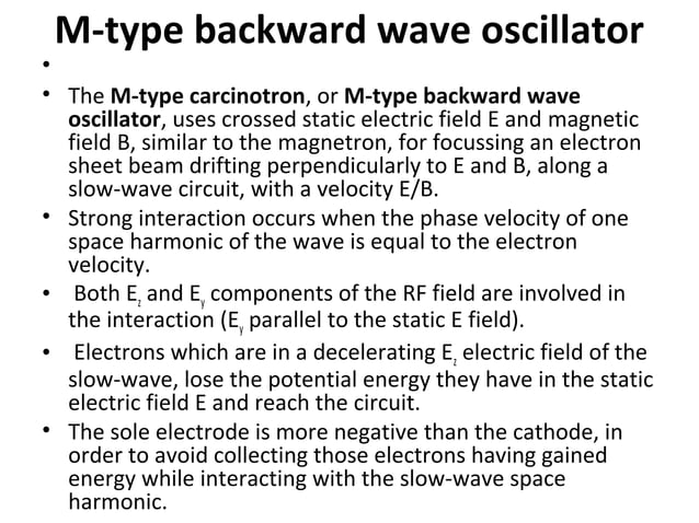 backward wave oscillator | PPT | Physics | Science