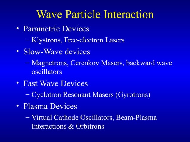 backward wave oscillator | PPT | Physics | Science