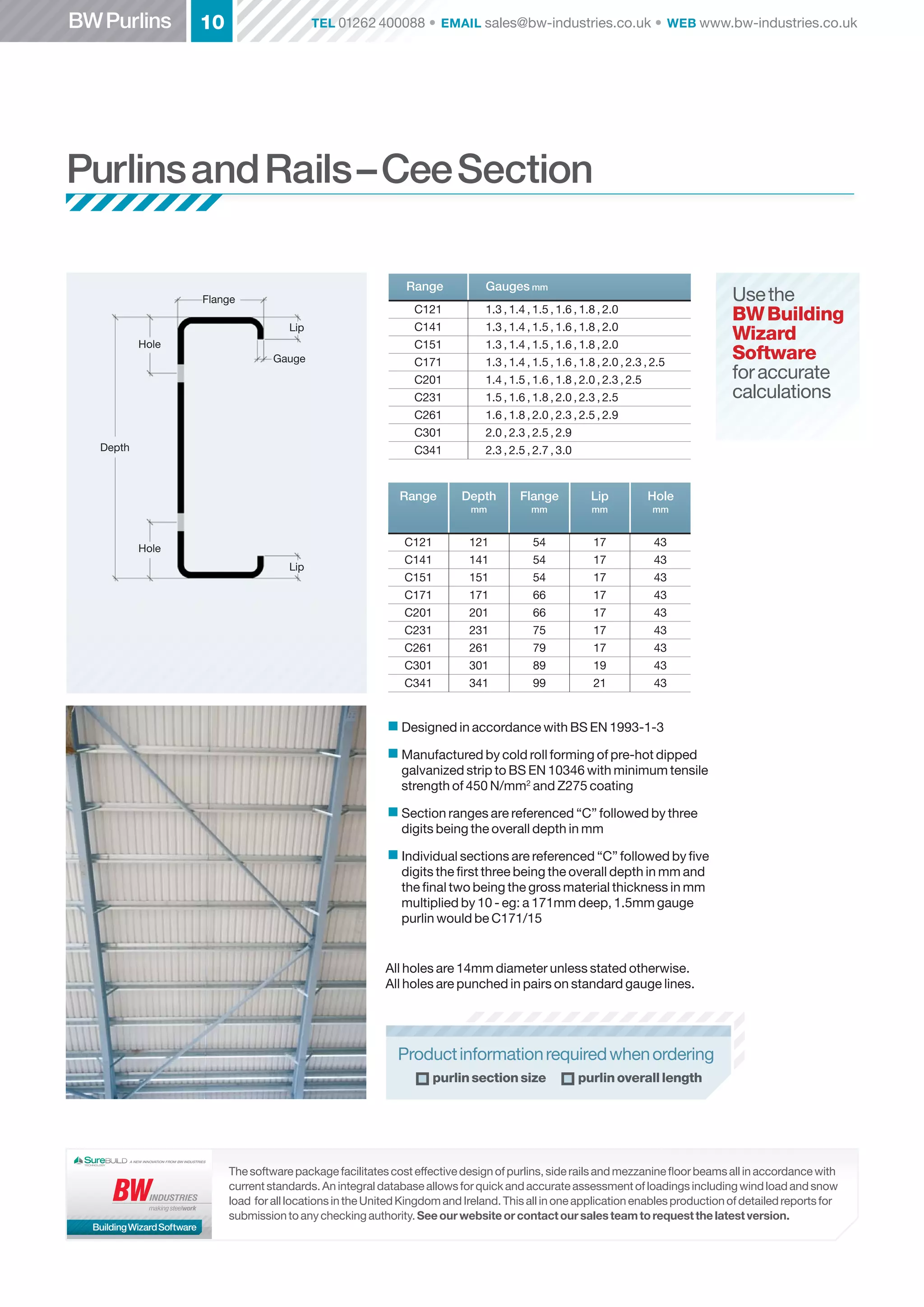 BW Industries : Steel Roof Purlins | PDF