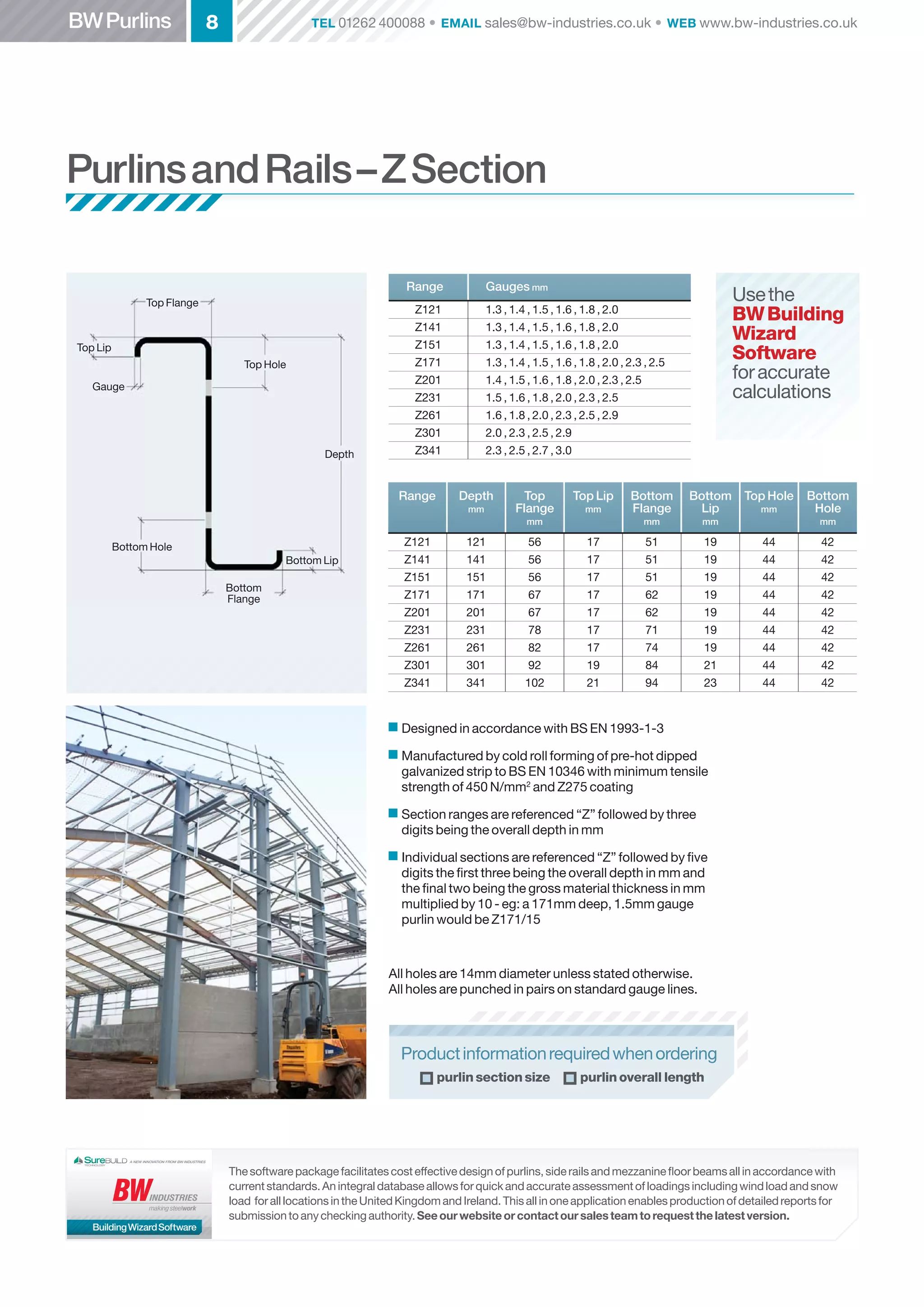 BW Industries : Steel Roof Purlins | PDF